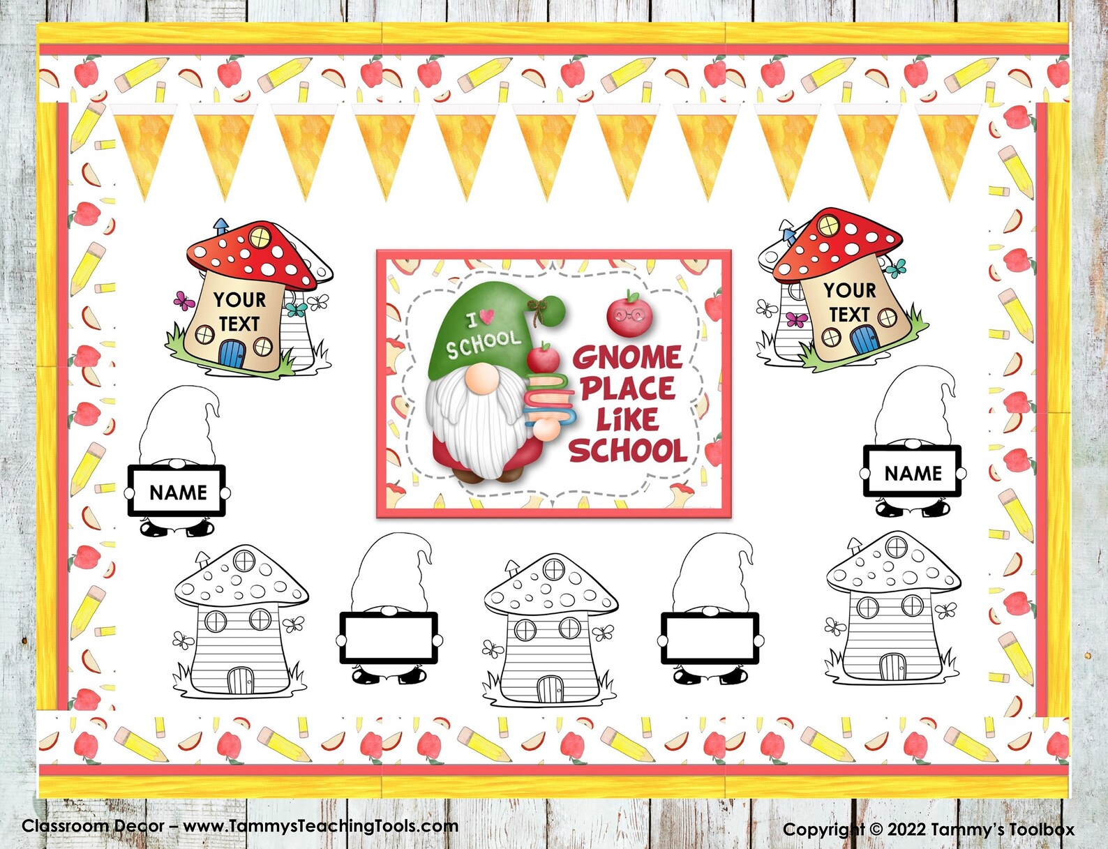 Gnome Back to School Bulletin Board and Getting to Know Me Activities ...