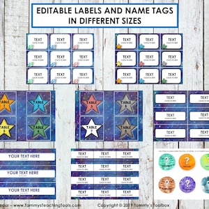Galaxy Outer Space Theme Classroom Decor, Printable and Editable Class ...