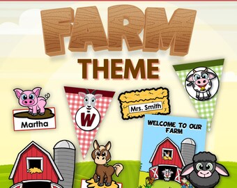 Printable Farm Theme Alphabet Classroom Decor Full Page - Etsy