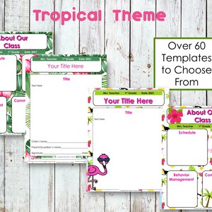 Tropical Classroom Newsletter Templates, Printable and Editable Class ...