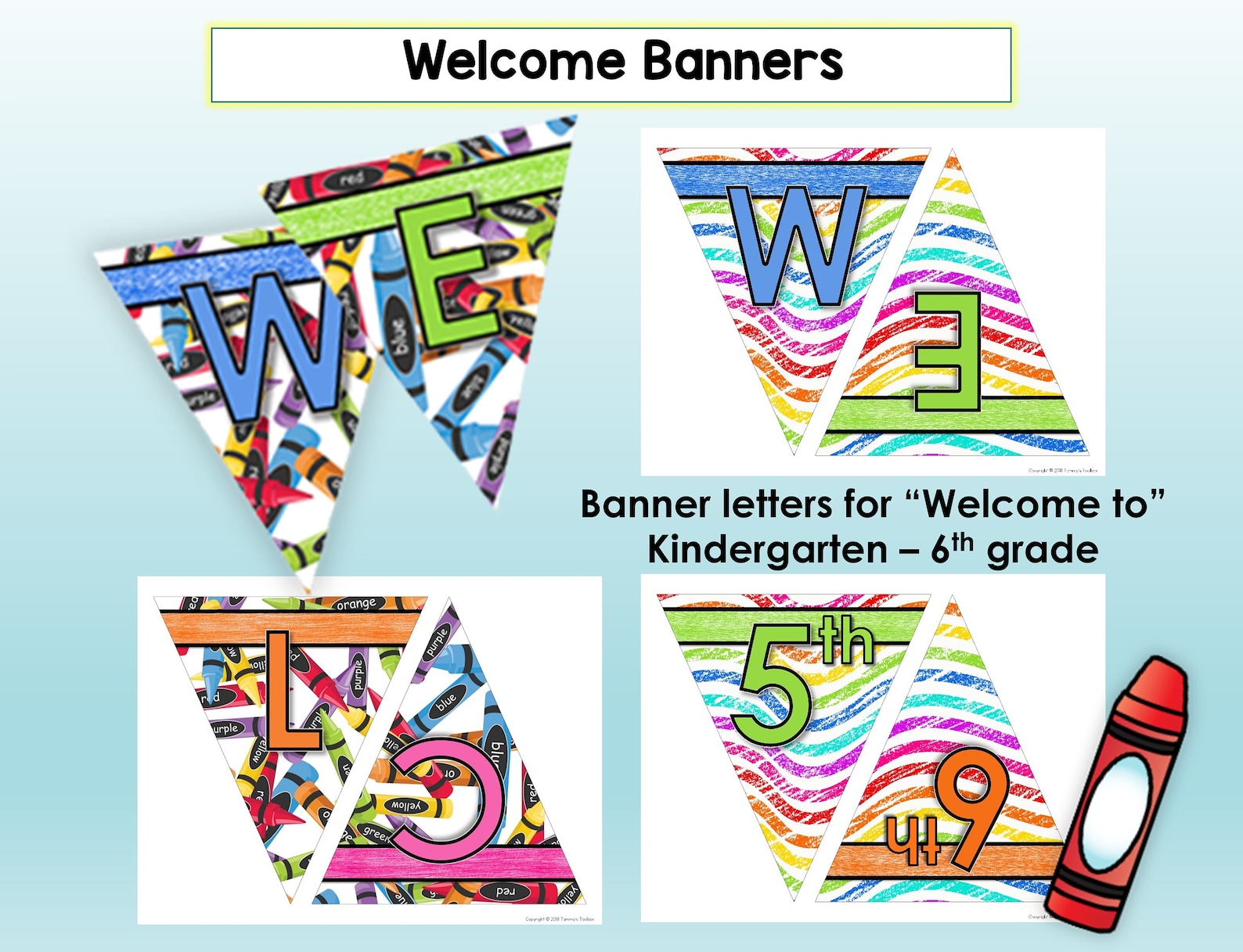 Crayon Classroom Decor, Printable and Editable Crayon Theme Display ...