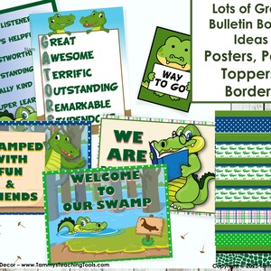 Classroom Decor Set in Alligator Swamp Theme. Includes Bulletin Board ...