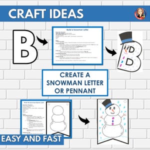Printable Winter Bulletin Board Kit, Snowman Bulletin Board Letters ...