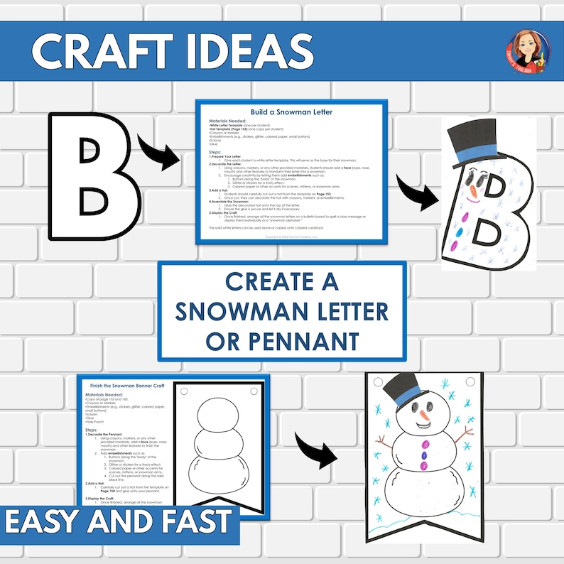 Printable Winter Bulletin Board Kit, Snowman Bulletin Board Letters ...