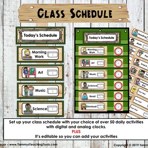 Editable Camping Classroom Decor Schedule and Classroom Management Set ...