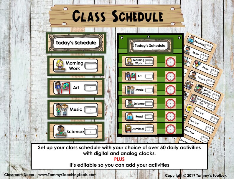 Editable Camping Classroom Decor Schedule and Classroom Management Set ...