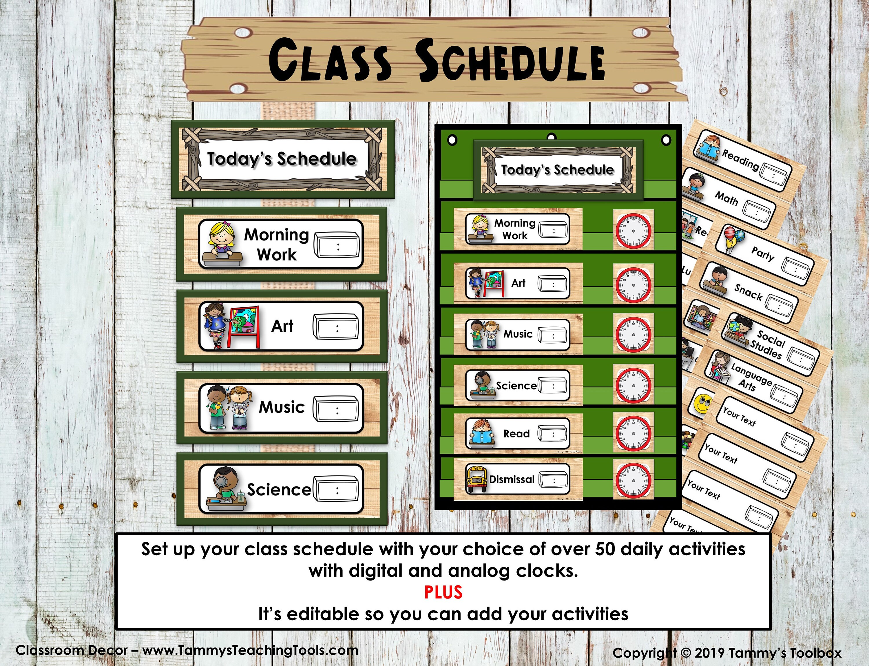 Editable Camping Classroom Decor Schedule and Classroom Management Set ...