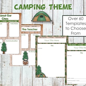EDITABLE Camping Classroom Newsletter Templates, Rustic Classroom ...