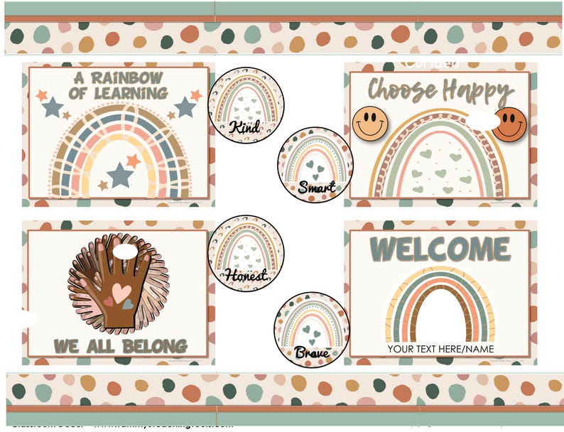 Boho Rainbow Classroom Decor Theme, Neutral Calm Classroom Decor Basics ...