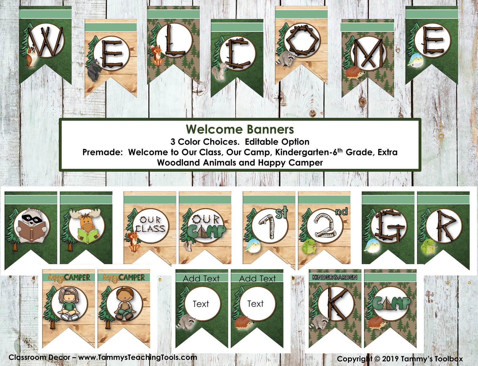 Camping Classroom Decor Editable, Printable Rustic Classroom, Camping ...