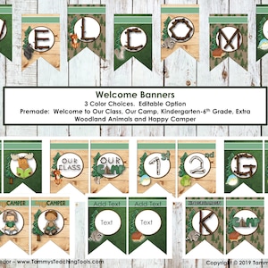 Camping Classroom Decor Editable, Printable Rustic Classroom, Camping ...