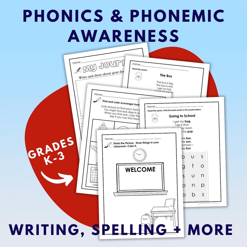 Back to School Decodable Poems and Phonics Activity Book for Kids | K-3 ...