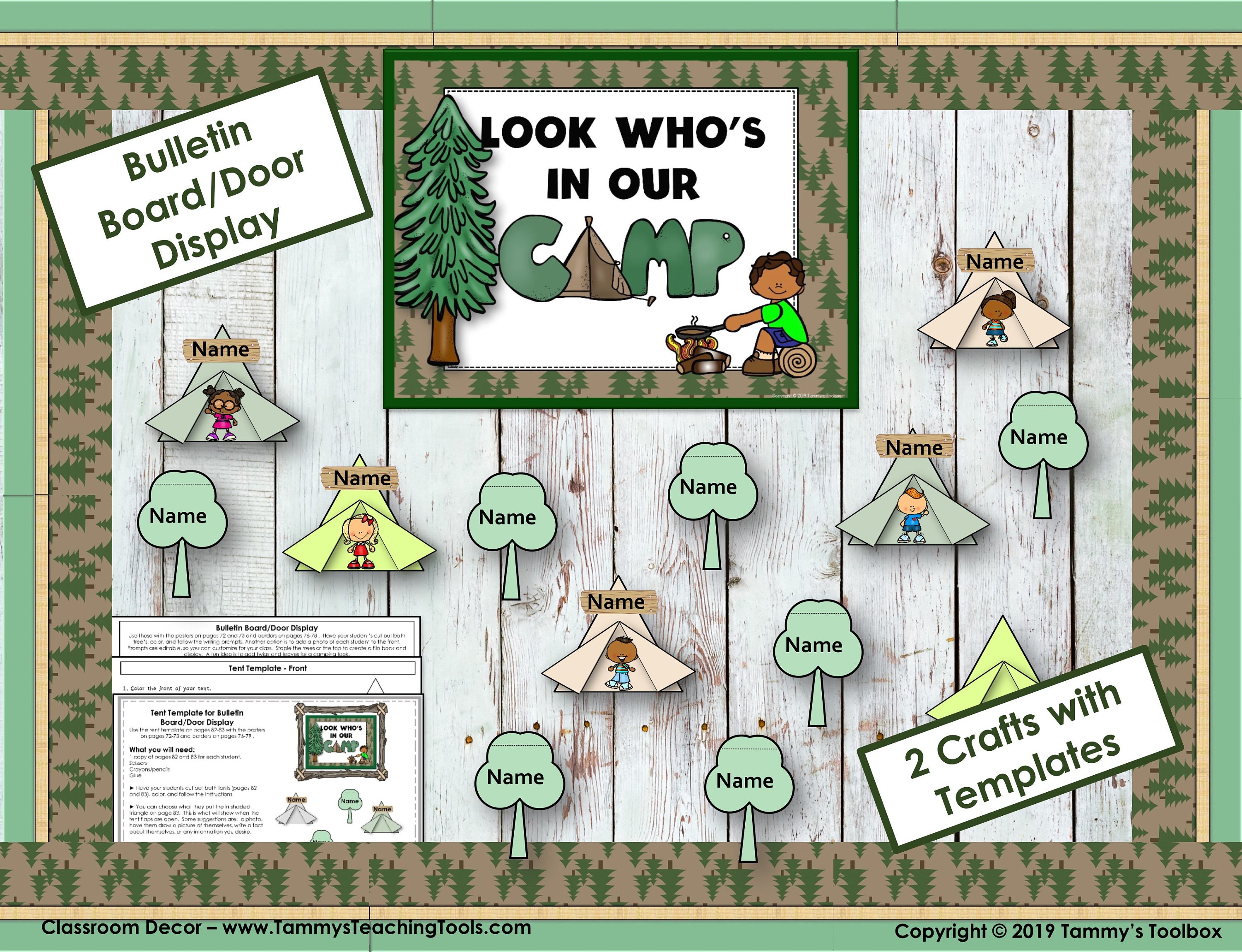 Editable Camping Classroom Decor Bundle With Woodland Animals, Rustic ...