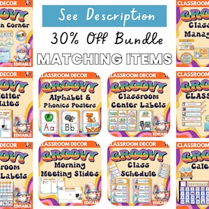 Editable Groovy Retro Classroom Decor, Class Job Chart, Classroom ...