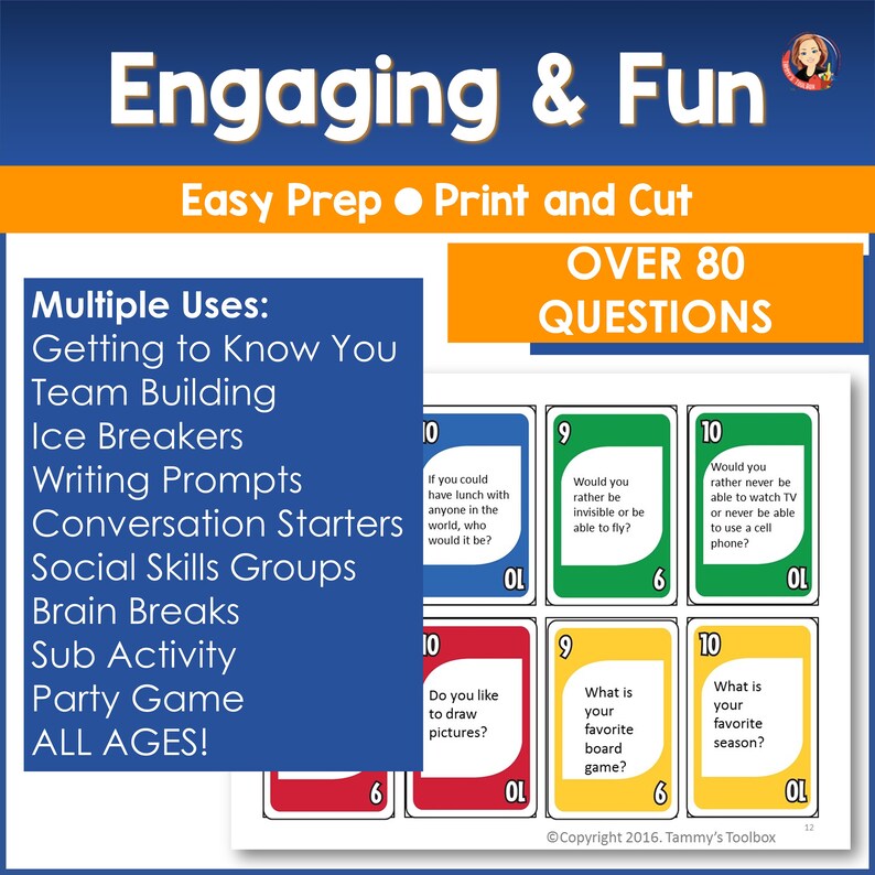 Back to School Game, Getting to Know You Card Game, Party Icebreaker - Etsy