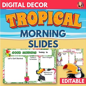 Digital Morning Meeting and Assignment Slides in Sunflower Theme - Etsy