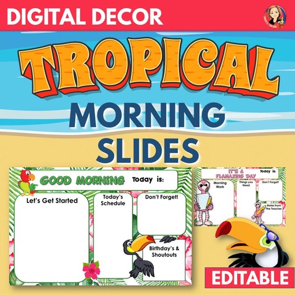 Digital Morning Meeting and Assignment Slides in Sunflower Theme - Etsy