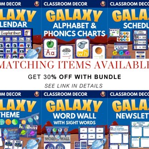 Editable Classroom Calendar in Galaxy Outer Space Theme, Customizable ...