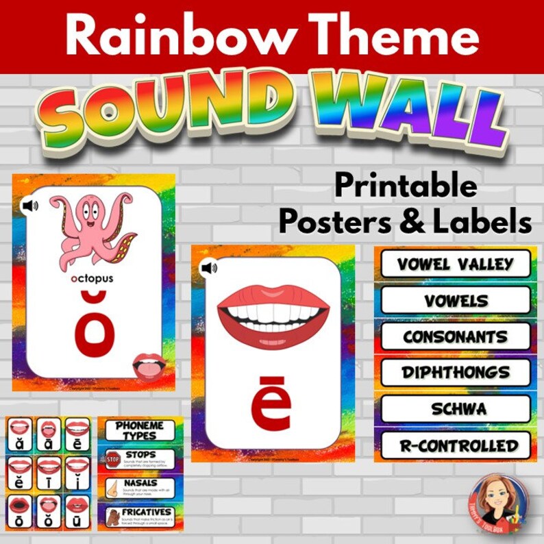 Sound Wall With Mouth Pictures in Rainbow Theme - Etsy