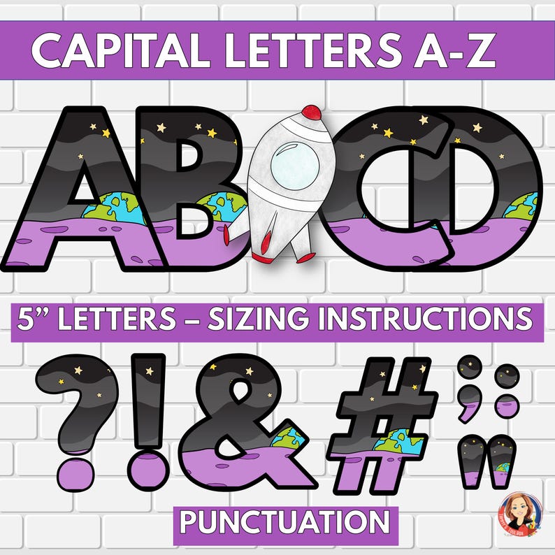 Galaxy Outer Space Classroom Decor Bulletin Board Letters, Space ...