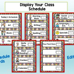 Editable Classroom Calendar in Crayon Theme, Crayon Classroom Decor ...