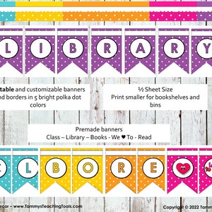 Classroom Library Genre Posters and Book Care in Polka Dots - Etsy