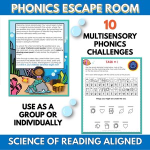 Under the Sea Phonics Escape Room Game | Digraph Literacy Activity ...
