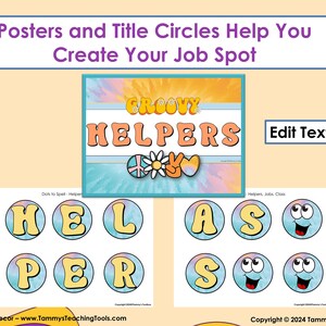 Editable Groovy Retro Classroom Decor, Class Job Chart, Classroom ...