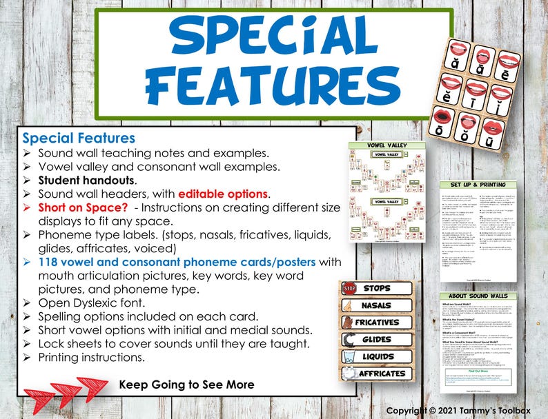 Sound Wall With Mouth Pictures Classroom Decor Kit in Brick Theme ...