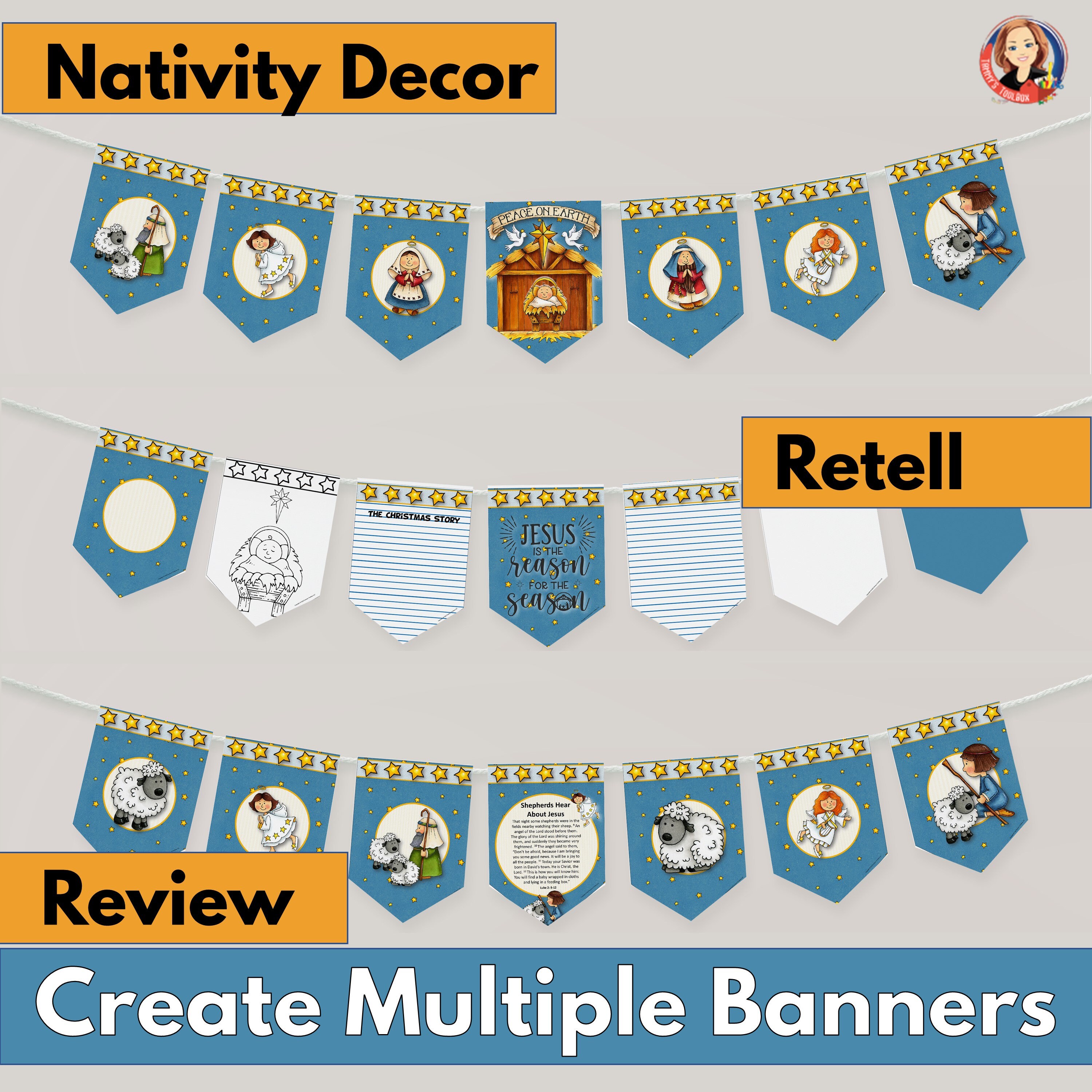 Christmas Nativity Craft Banner and Decor - Etsy