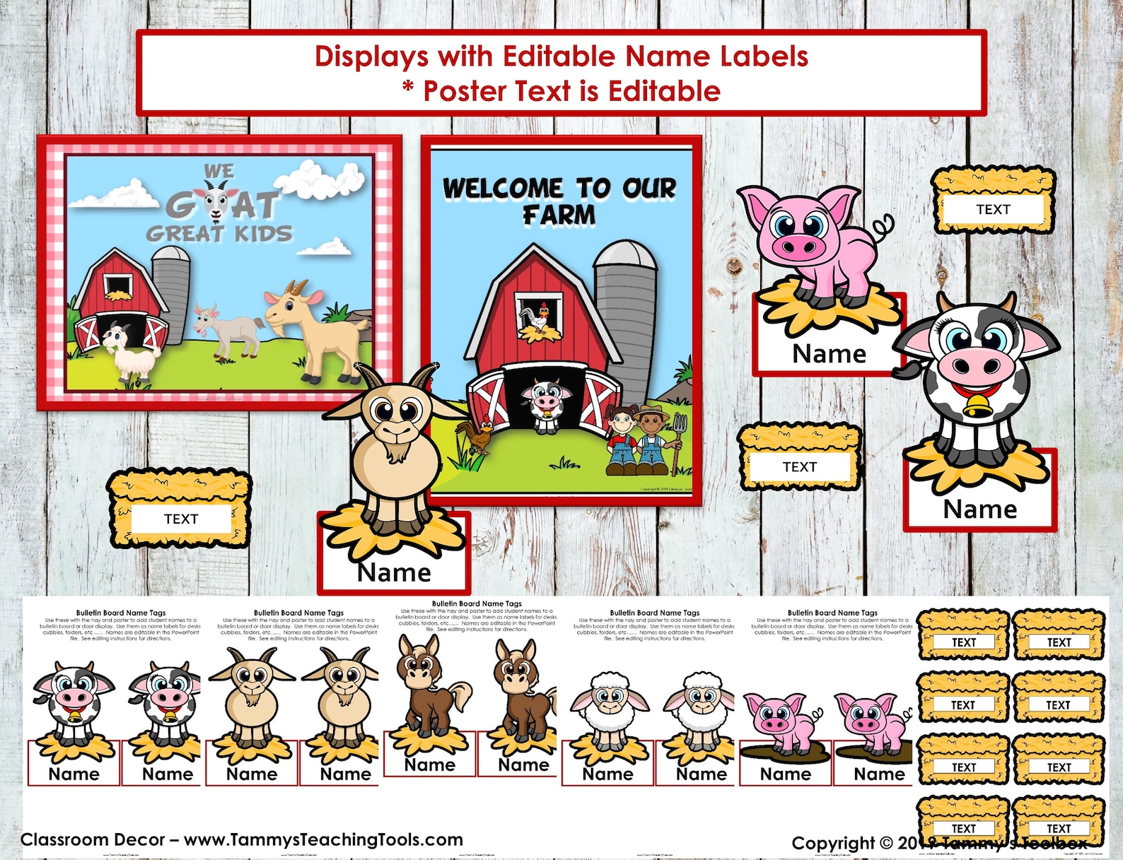 Classroom Decor With Farm and Farm Animals Theme, Printable Farm ...