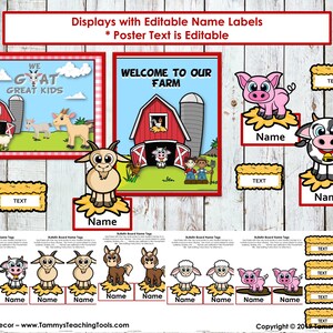Classroom Decor With Farm and Farm Animals Theme, Printable Farm ...