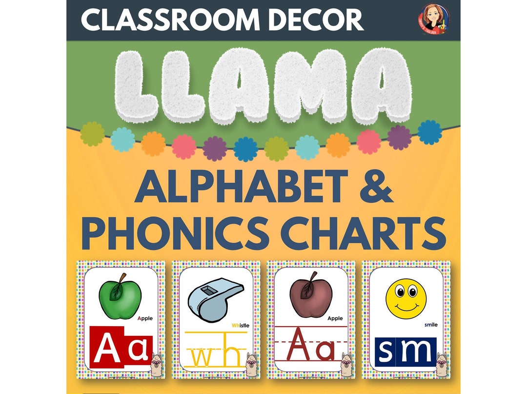 Alphabet Anchor Charts and Phonics Posters in a Llama Theme, Llama ...