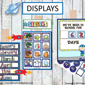 Editable Classroom Calendar in Galaxy Outer Space Theme, Customizable ...