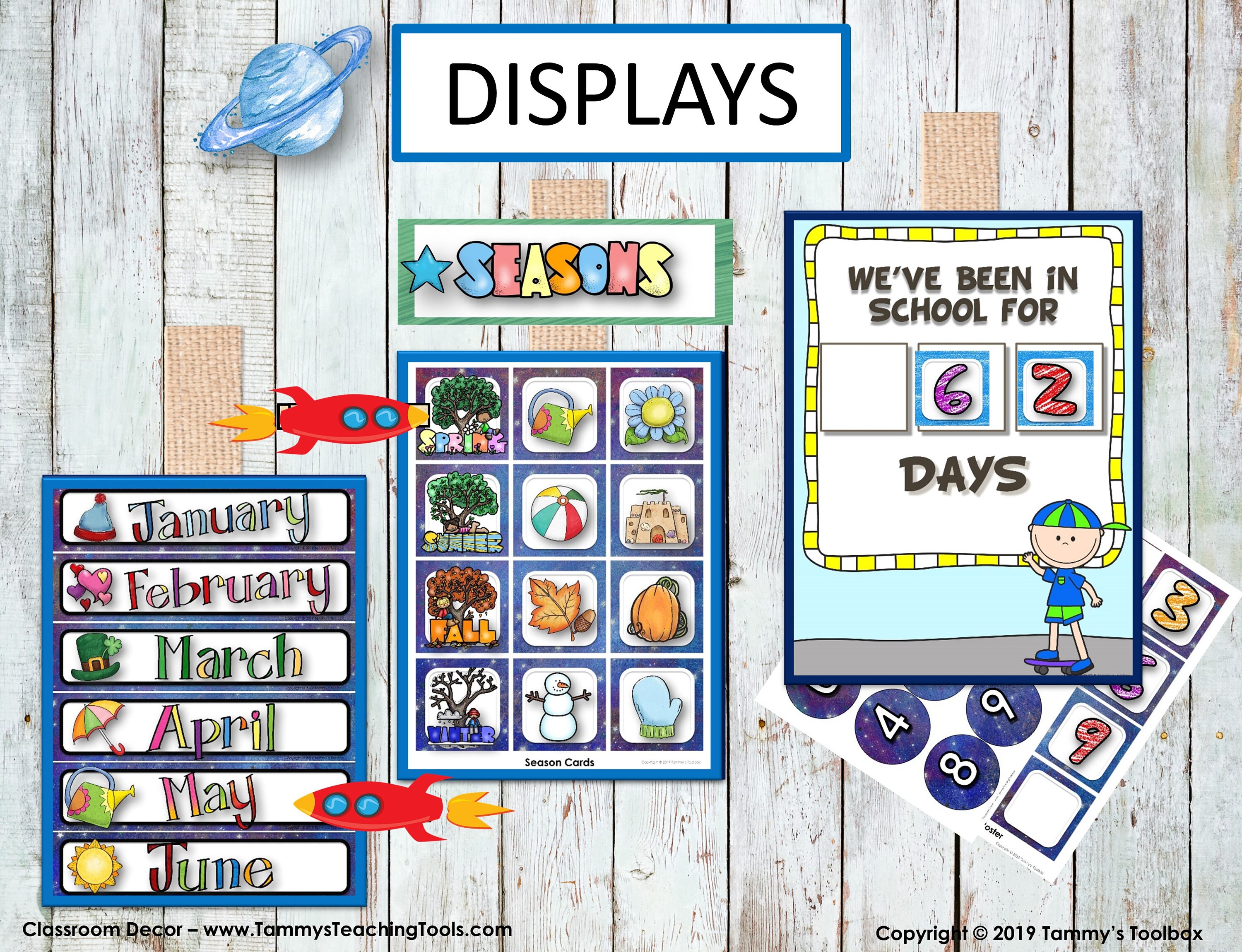 Editable Classroom Calendar in Galaxy Outer Space Theme, Customizable ...
