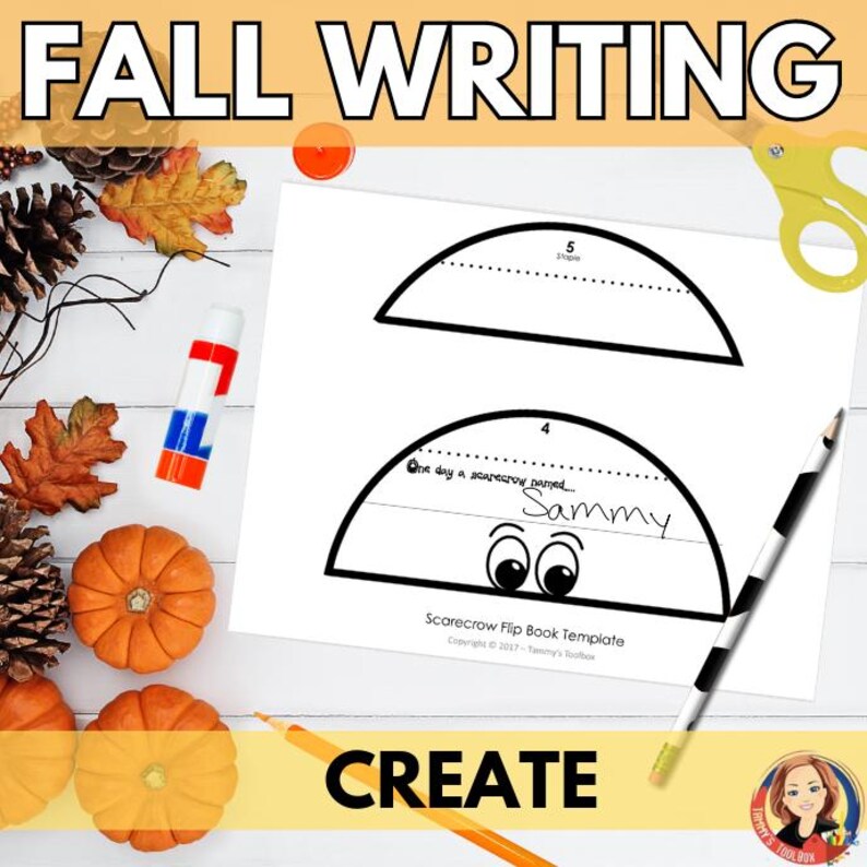 Fall Scarecrow Craft Template and Writing Activity, Fall Craft ...