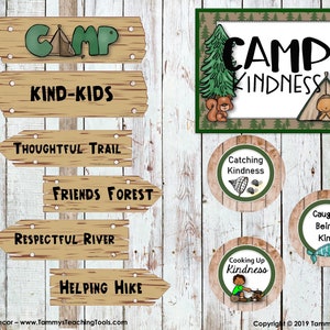 Camp Kindness Activities and Camping Classroom Decor Bulletin Board ...