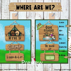 Editable Camping Classroom Decor Schedule and Classroom Management Set ...