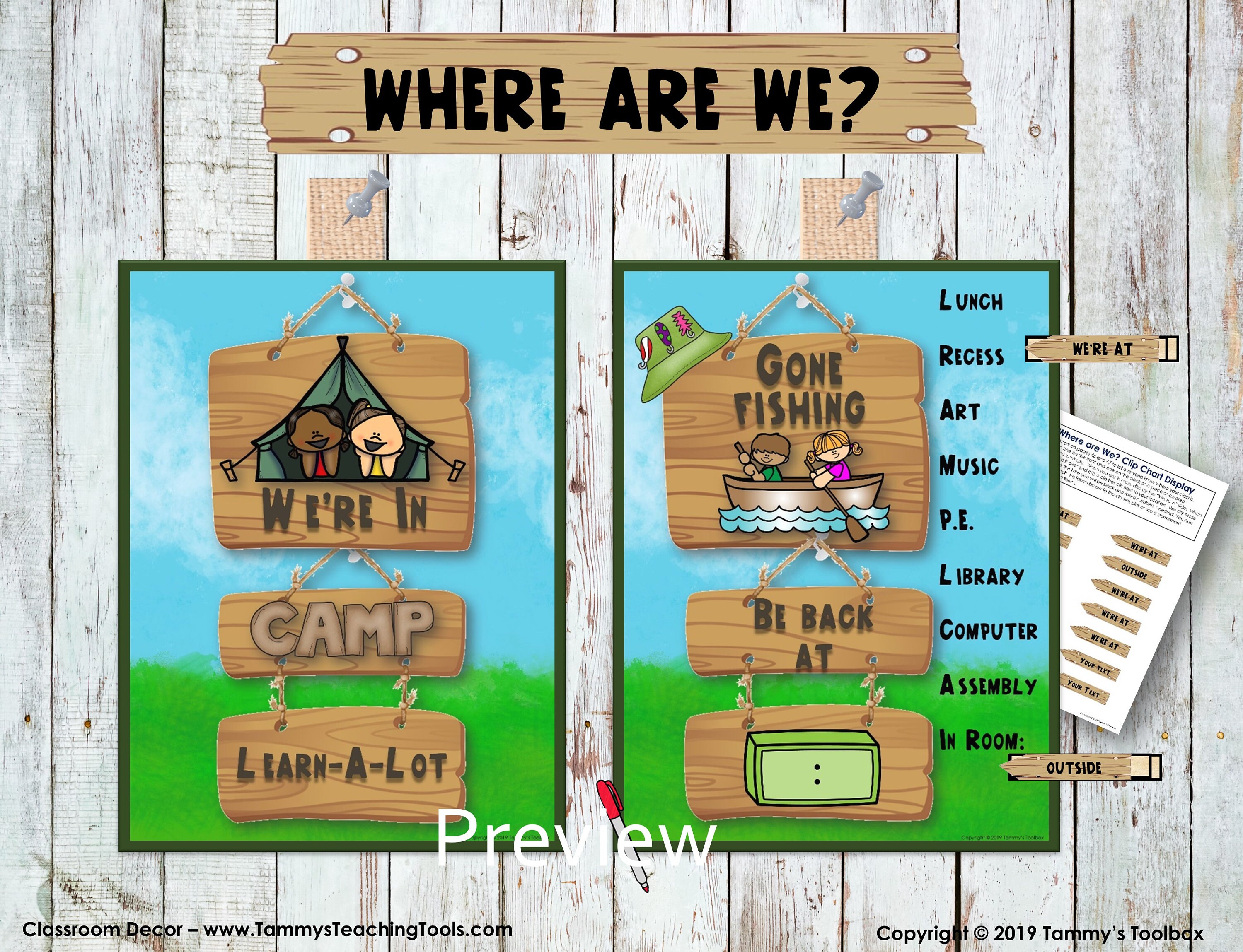 Editable Camping Classroom Decor Schedule and Classroom Management Set ...
