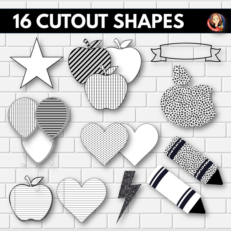 Black and White Bulletin Board Letters, Back to School Bulletin Board ...