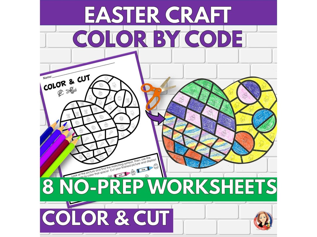 Spring Color by Code, Easter and Spring Craft Coloring Pages With ...