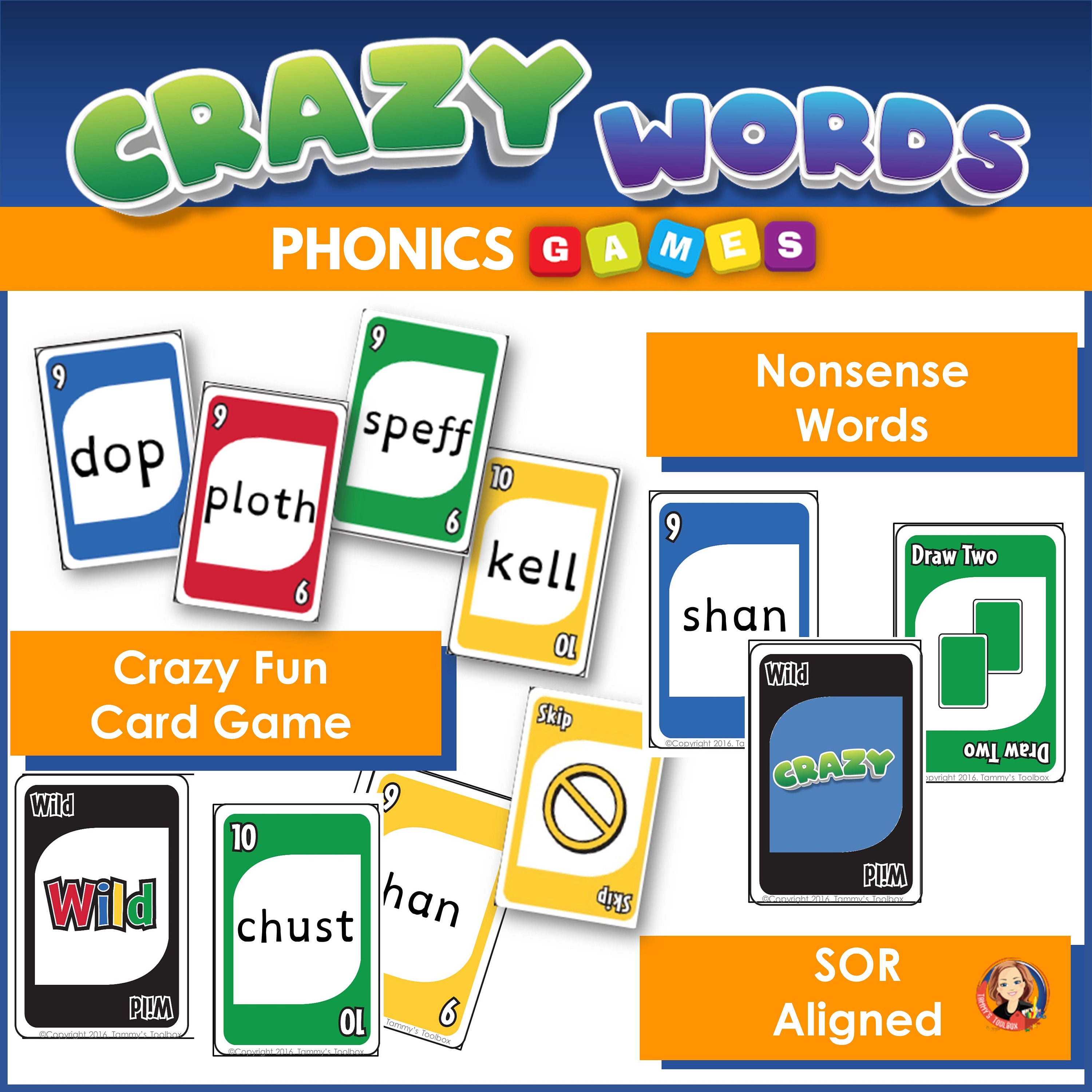 Decoding Nonsense Words Phonics Card Game for Classroom and Home. Fun ...