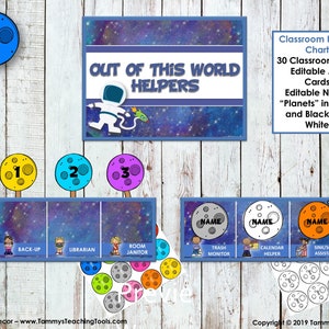 Galaxy Outer Space Classroom Schedule and Management Decor Set ...