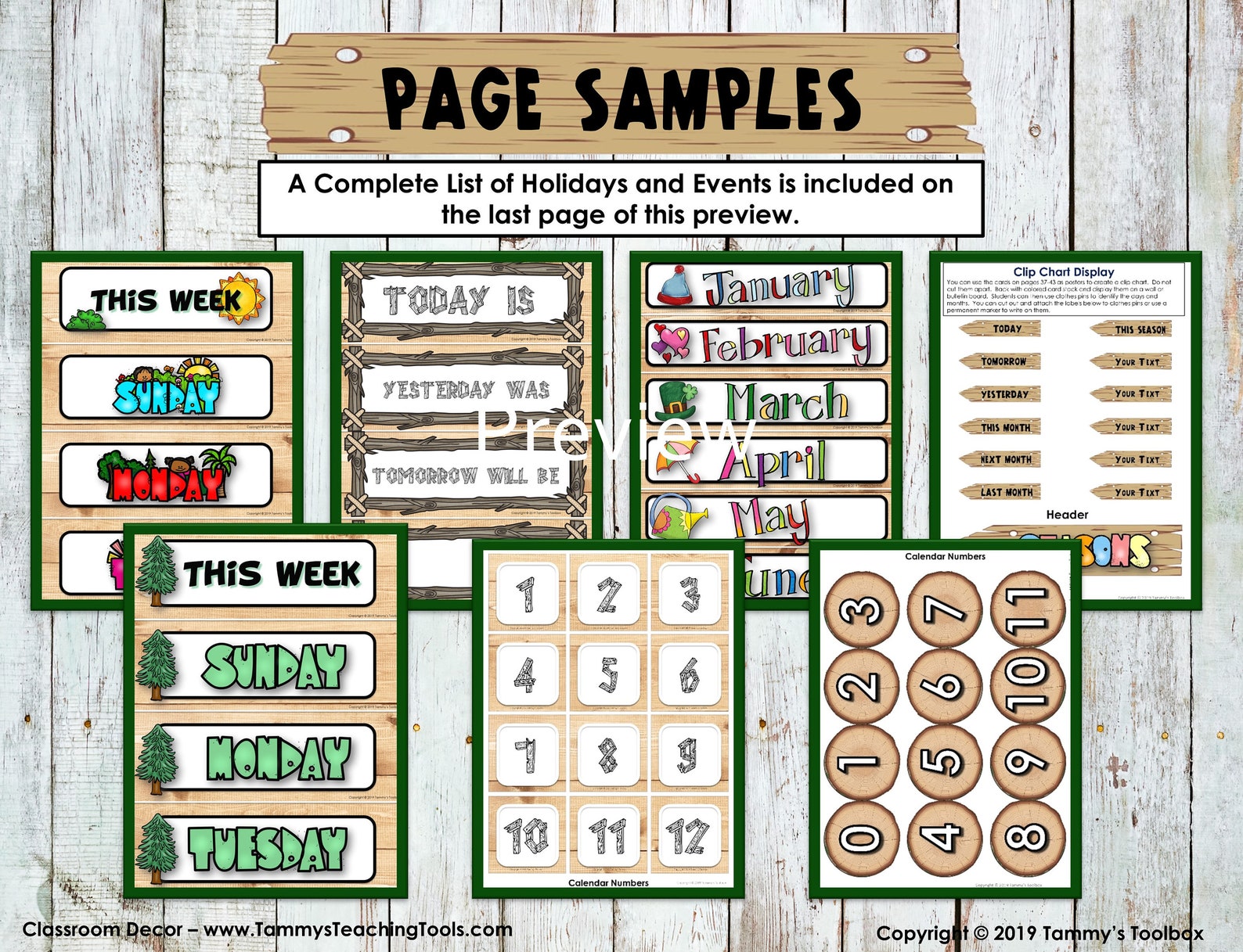 Editable Classroom Calendar in a Camping Theme, Printable Rustic ...