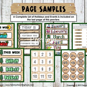 Editable Classroom Calendar in a Camping Theme, Printable Rustic ...
