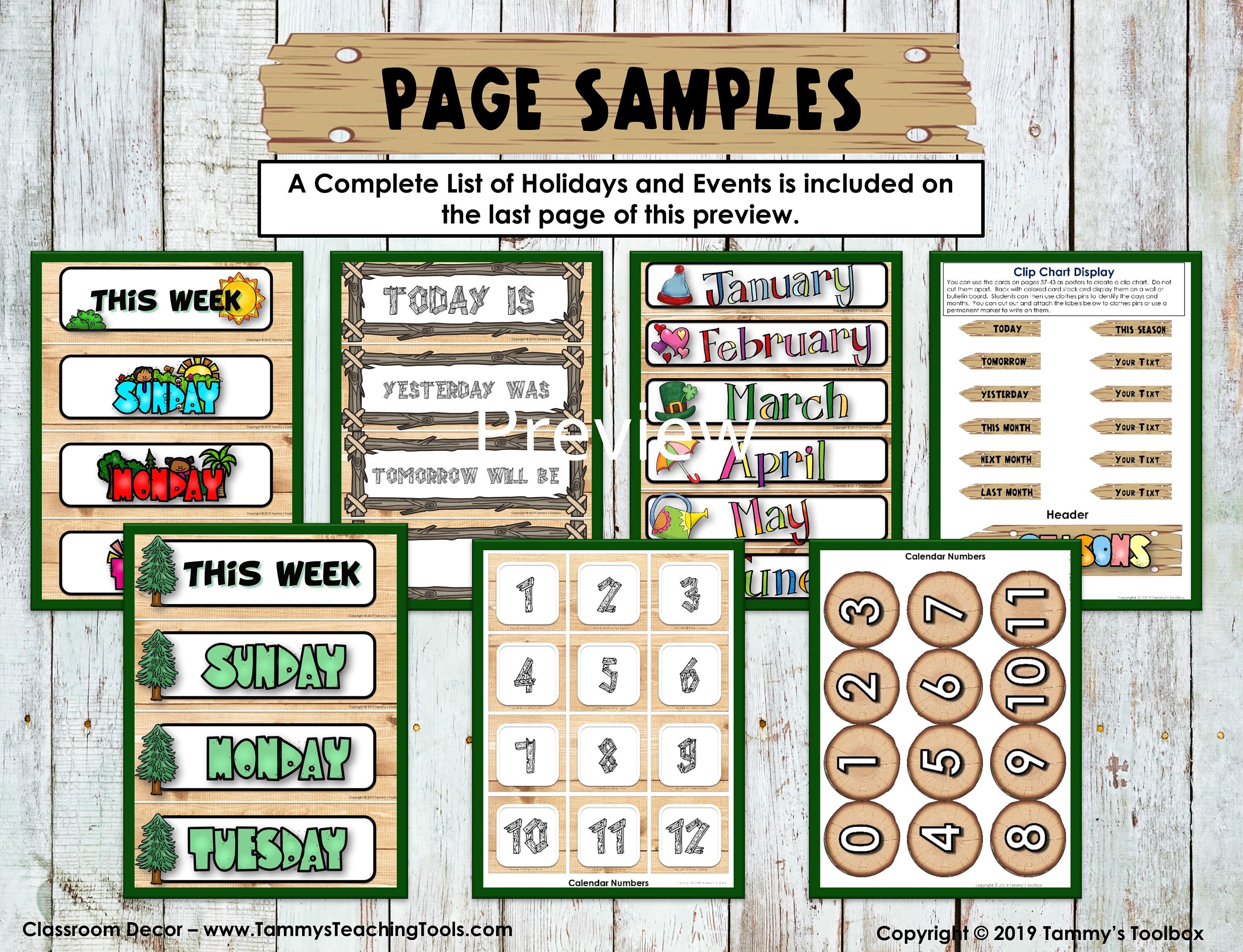 Editable Classroom Calendar in a Camping Theme, Printable Rustic ...
