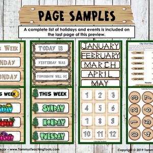 Editable Classroom Calendar in a Camping Theme, Printable Rustic ...