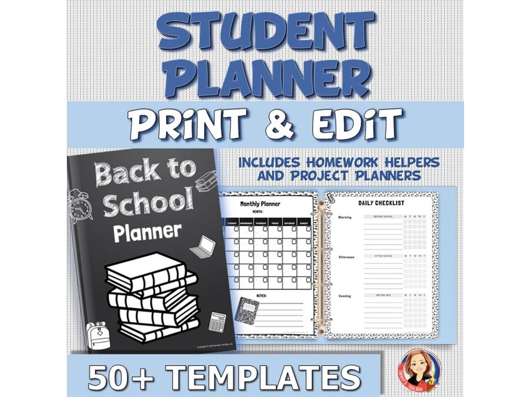 Student Planner, Weekly Agenda Calendar, Organizer, and Homework ...