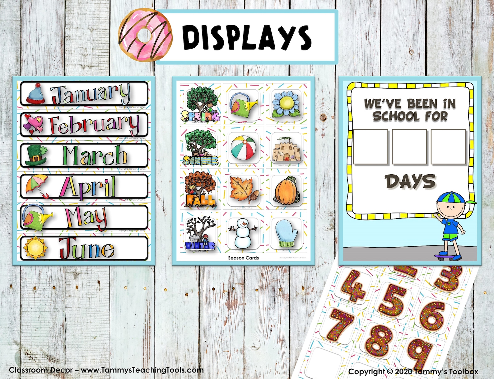 Editable Classroom Calendar in Donut Theme, Donut Classroom Decor ...