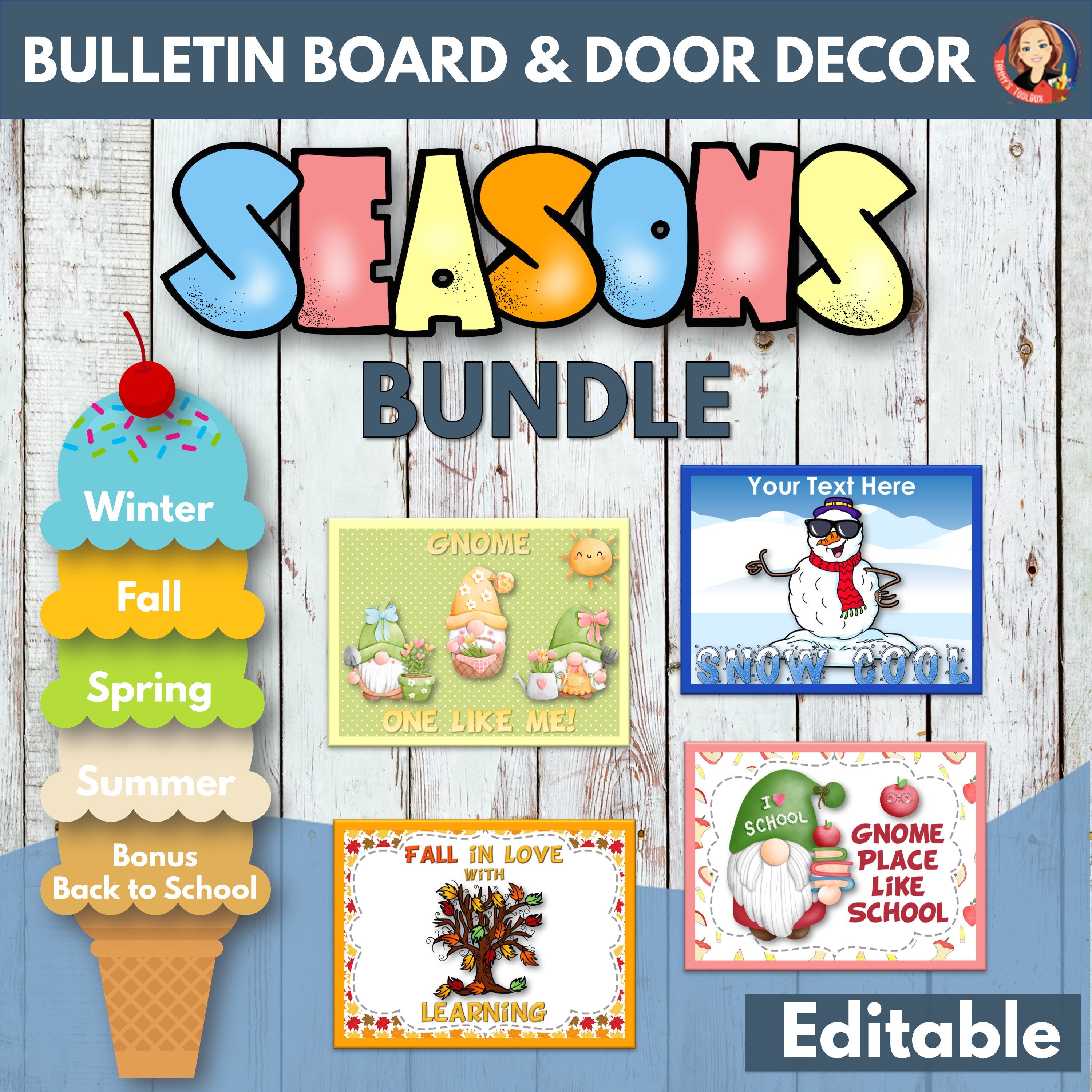 Four Seasons Bulletin Board Bundle for Spring, Summer, Fall, Winter - Etsy